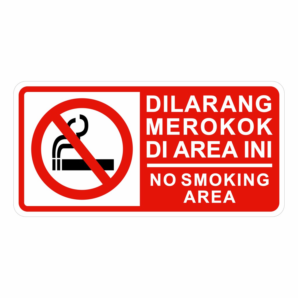 Jual Rambu Sign Dilarang Merokok No Smoking 40cm x 20cm Plat Alumunium ...