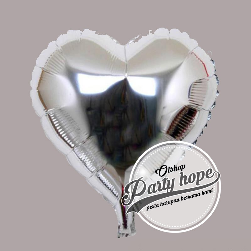 Jual Balon Hati silver / Balon Love silver / balon foil hati silver ...