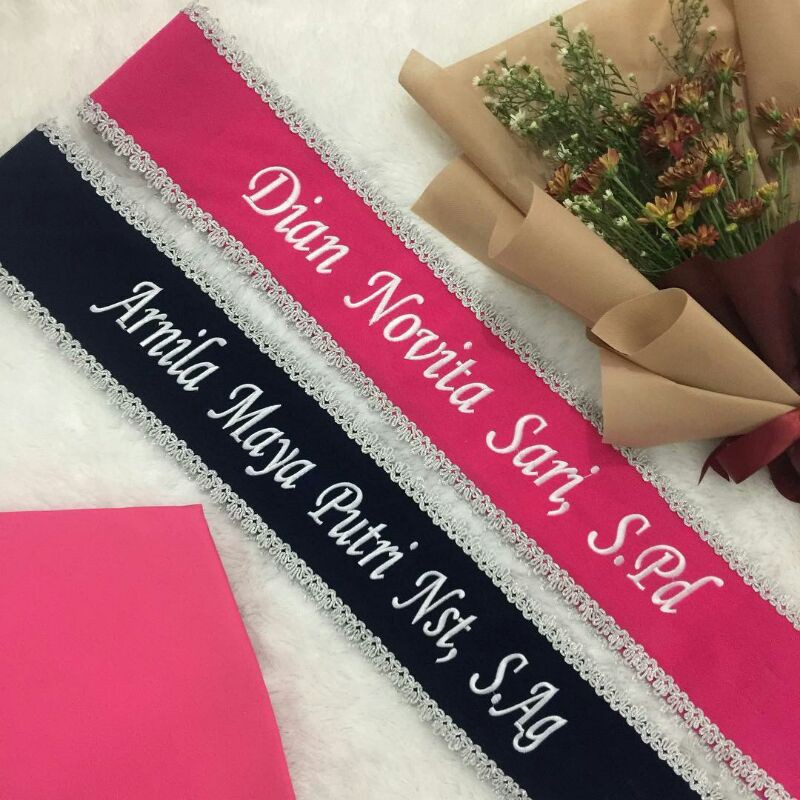 Jual Slempang Wisuda Bludru Renda Custom Selempang Bordir Pria Wanita ...