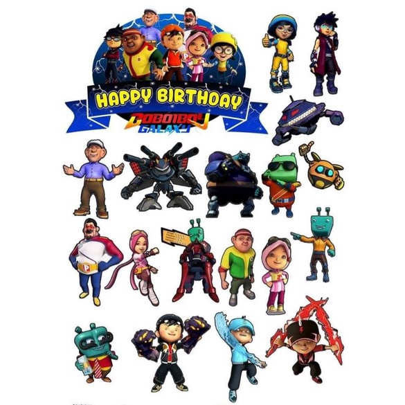 Jual Topper cake karakter boboiboy / baner kue ultah | Shopee Indonesia