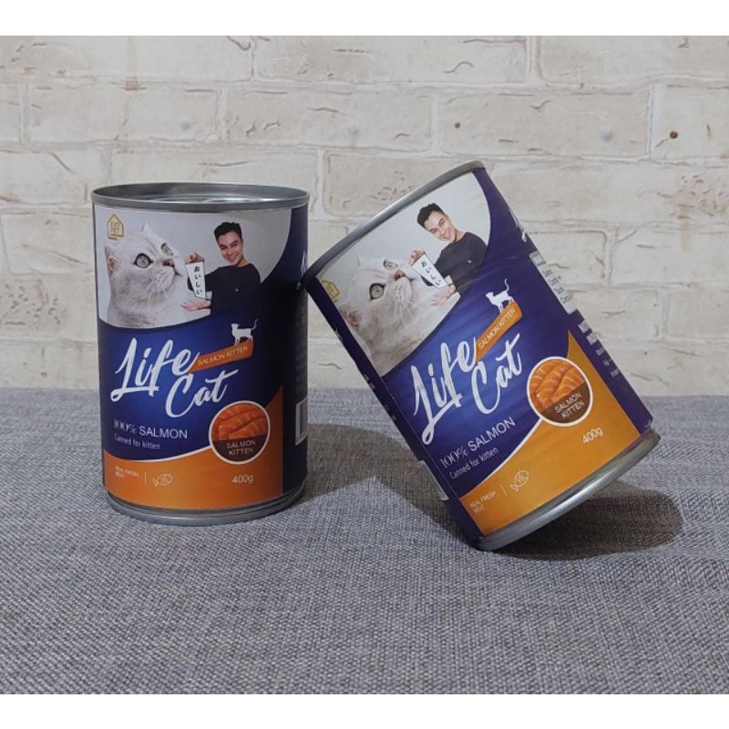 Jual Life Cat Kaleng 400gr Makanan Kucing Basah Life Cat Kitten Salmon ...