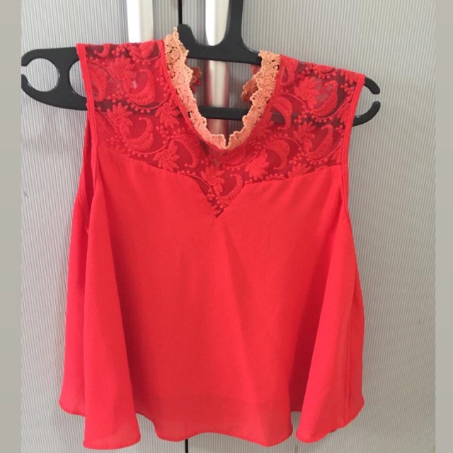 Jual Red lace Top | Shopee Indonesia