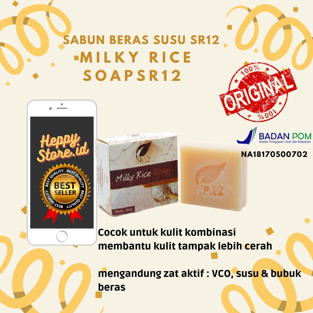 Jual MILKY RICE SOAP SR12 SABUN BERAS SUSU HERBAL SABUN BERAS SABUN ...