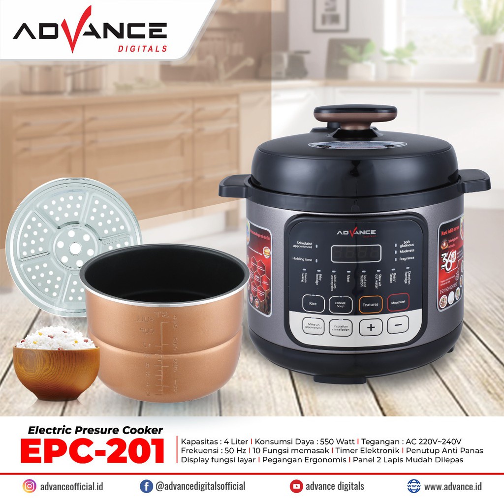 Jual [Produk Resmi] Advance 4L Electric Pressure Cooker 4in1 Digital ...