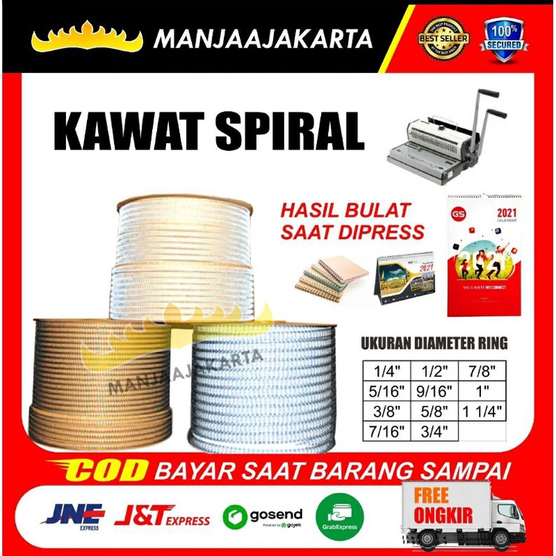 Jual Kawat Spiral Radiance 4.6/16 putih Ring Kawat Spiral Jilid ...