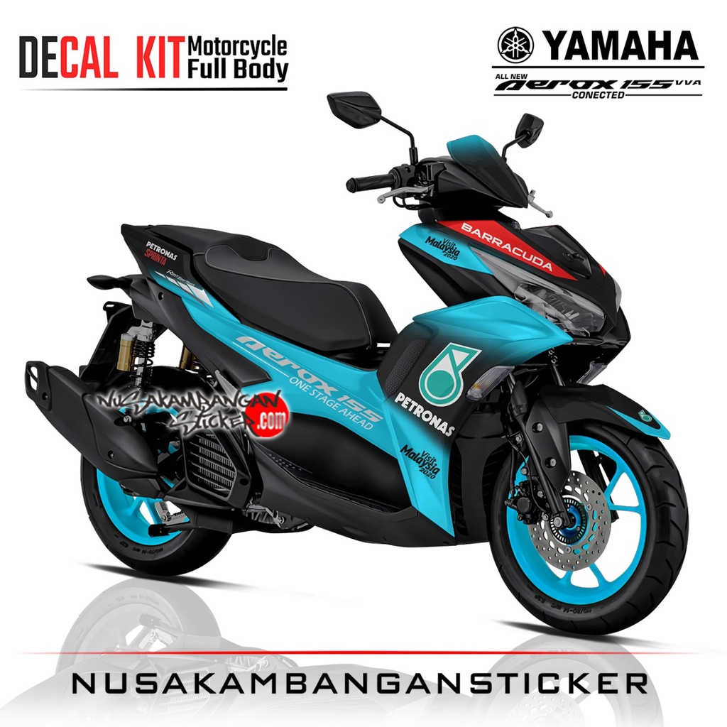 Jual Stiker Decal Motor Yamaha Aerox 155 Conected Full Body Biru ...
