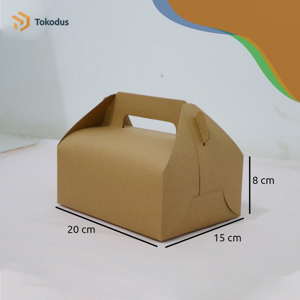 Jual Gable Box/Box Jinjing 20x15x8 cm Kraft Dus Roti Kue Kering dan ...