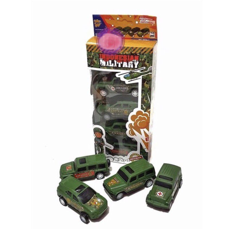 Jual Mainan mobil militer tentara Indonesia 4pcs | Shopee Indonesia