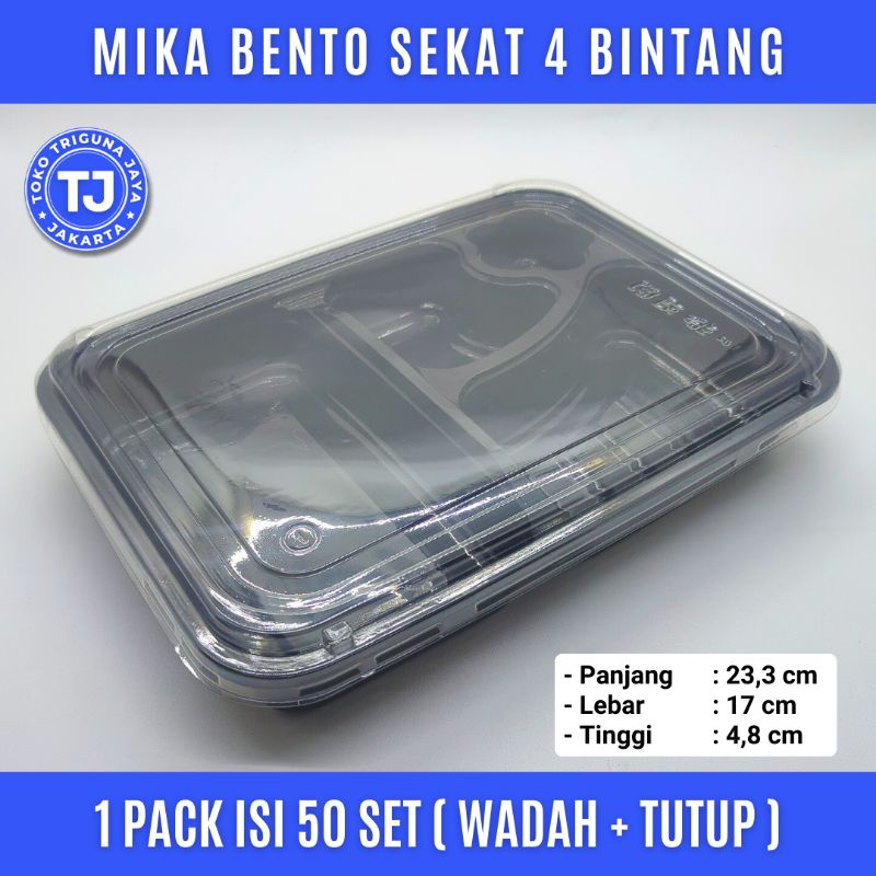 Jual Mika Bento Sekat 4 /Tray Bento Bintang /Box Bento /Tempat Makanan ...
