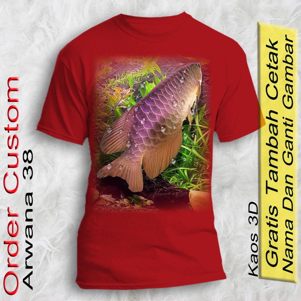 Jual Kaos 3D Ikan | Baju Custom Murah Kaos Gambar Ikan Arwana Size Anak ...
