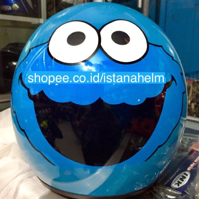 Jual Helm cookie monster cookies elmo biru cokie monster xyz bogo ...