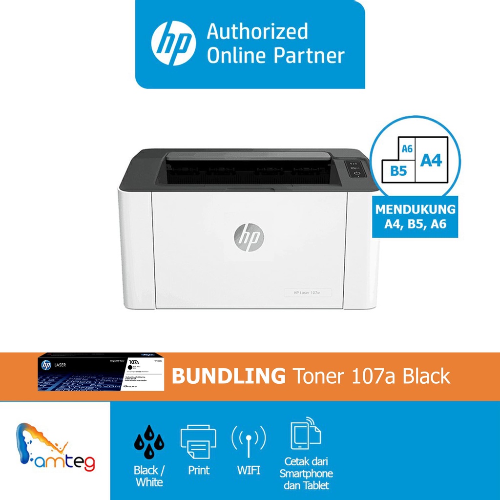 Jual HP Printer Laser Mono 107W Bundling Hp Toner 107A [4ZB78A ...