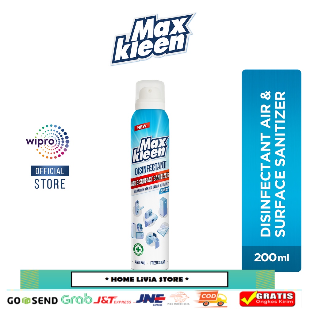 Jual Maxkleen Disinfectant Air & Surface Sanitizer 200 ml | Shopee ...