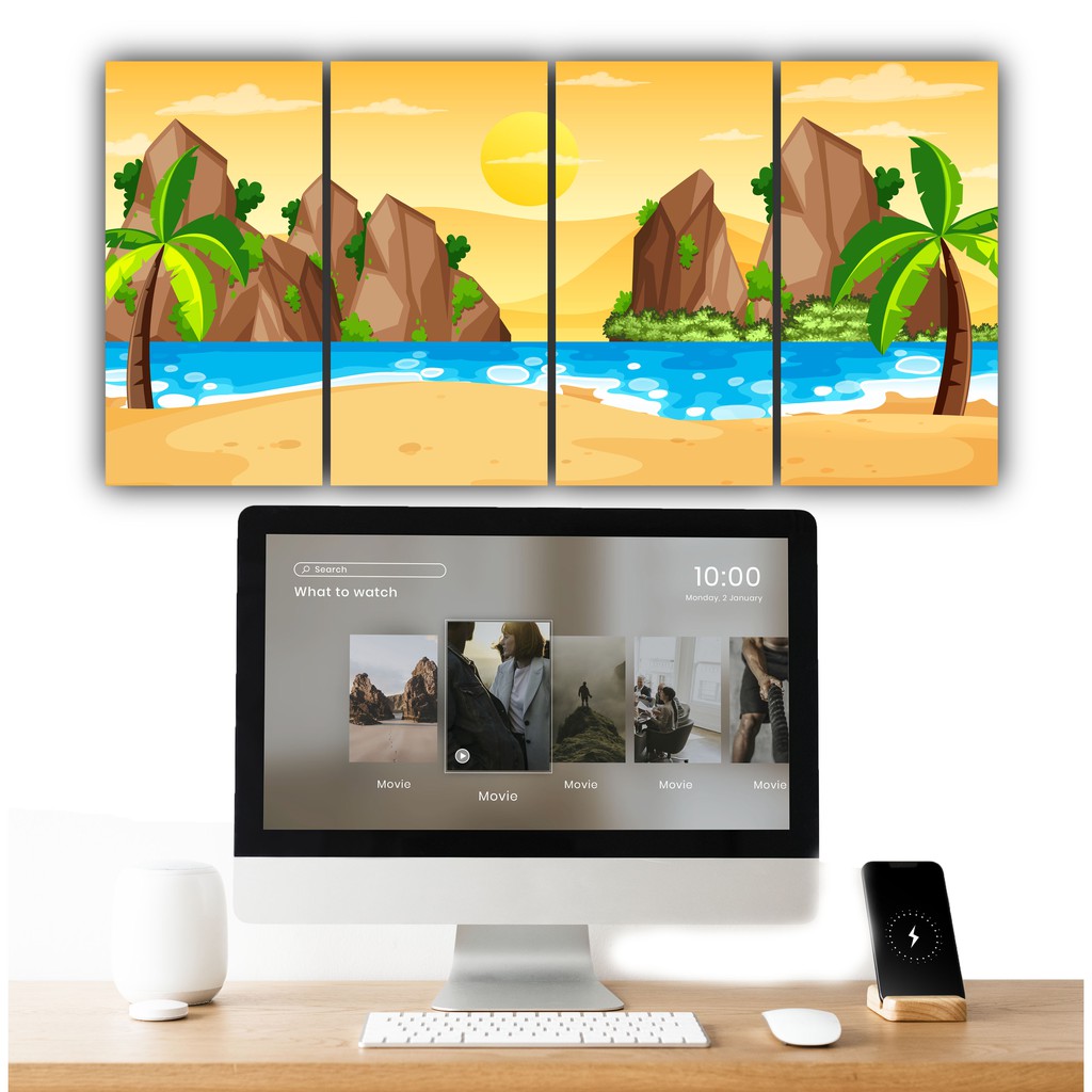 Jual HIASAN DINDING FULL SET TEMA SUNSET PANTAI/CARTOON/DEKORASI KAMAR ...