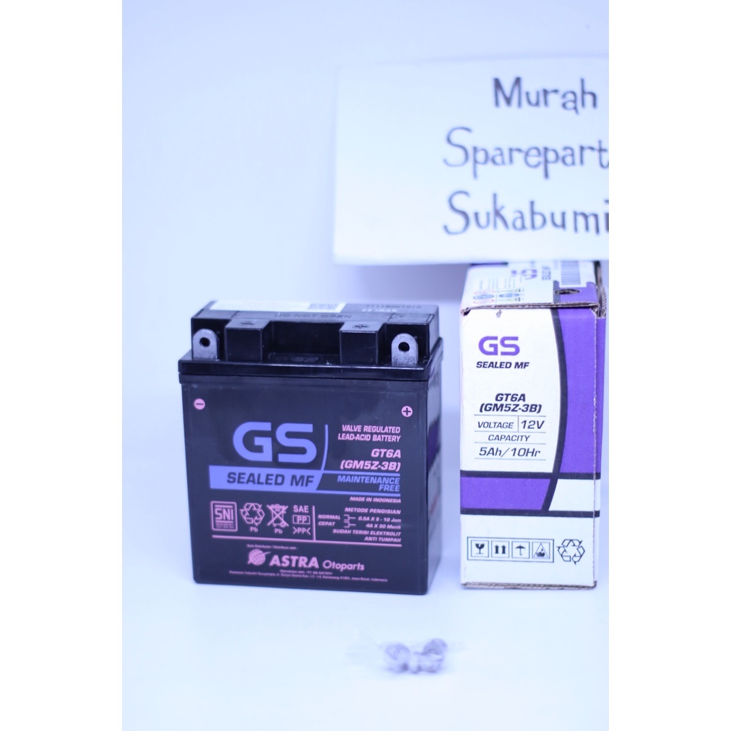 Jual GT6A Aki GS Astra Kering GM5Z-3B MF Grand Supra-X Mio Vega F1zr ...