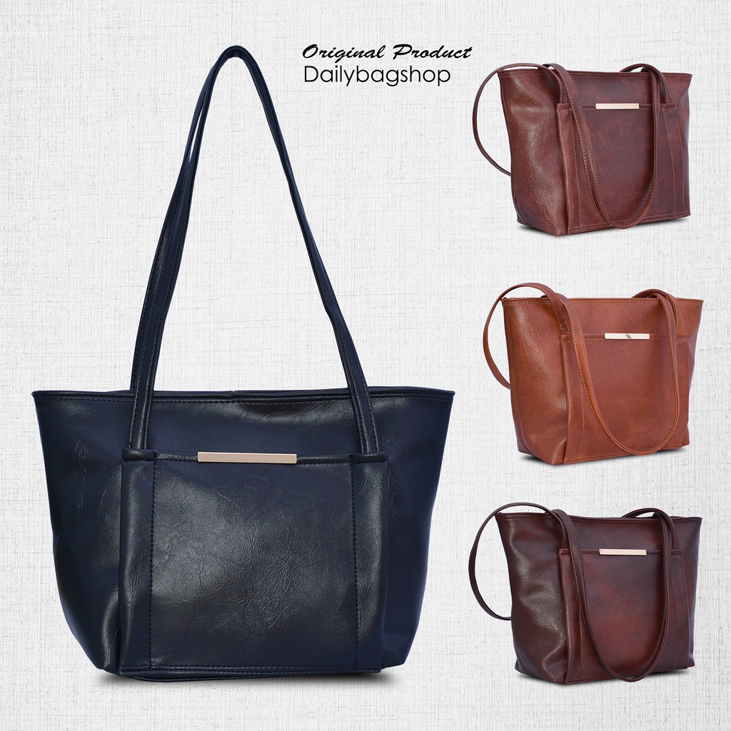 Jual Tas Tote Premium Wanita Remaja Terbaru Kerja Kuliah Garis Model ...