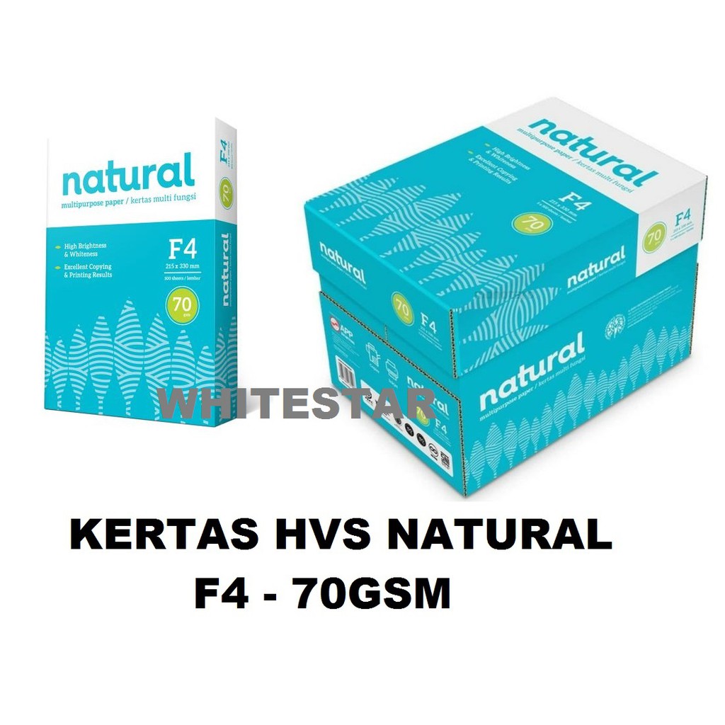 Jual kertas HVS natural 70 gsm - ukuran / uk. F4 / folio | Shopee Indonesia