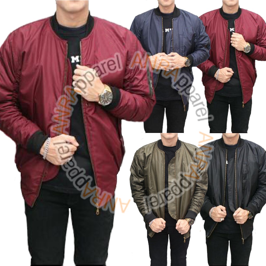 Jual BOMBER POLOS JAKET PRIA | Jaket Bomber Polos Cowok | Shopee Indonesia