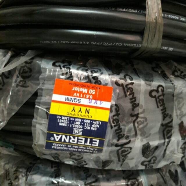 Jual KABEL ETERNA NYY 4X6 50 METER | Shopee Indonesia