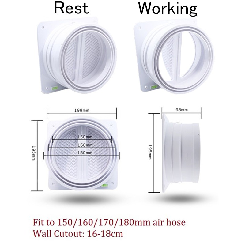 Jual Wall Air Vent Grille Louvres Backdraft Damper one way kitchen ...