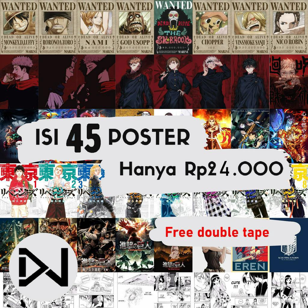 Jual POSTER ANIME ISI 45pcs | DELUSIONWALL | POSTER DINDING ANIME ...
