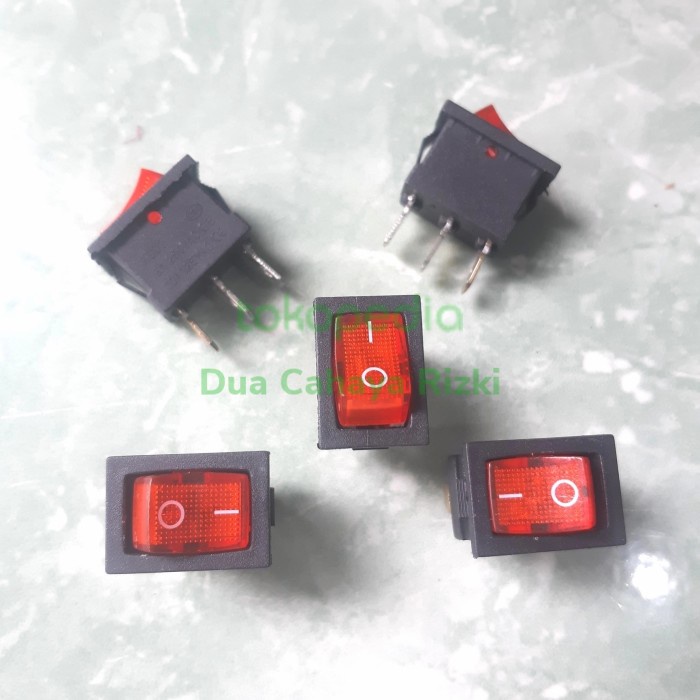Jual saklar on of switch rocker LED merah 3 pin size medium | Shopee ...