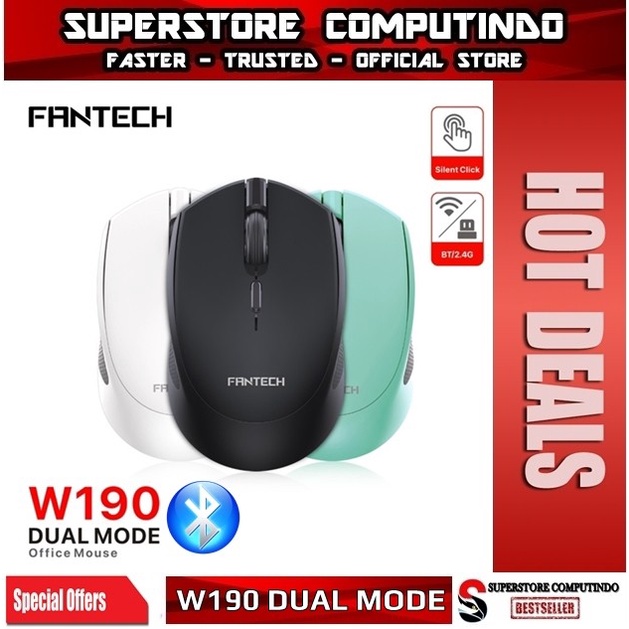 Jual Fantech W190 Wireless Bluetooth Mouse - Dual Connection - Silent ...