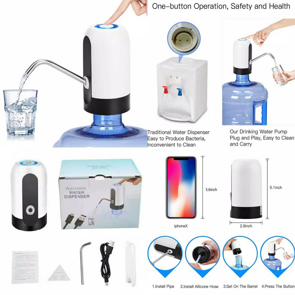 Jual pompa galon otomatis re charger non led /water dispenser otomatis ...