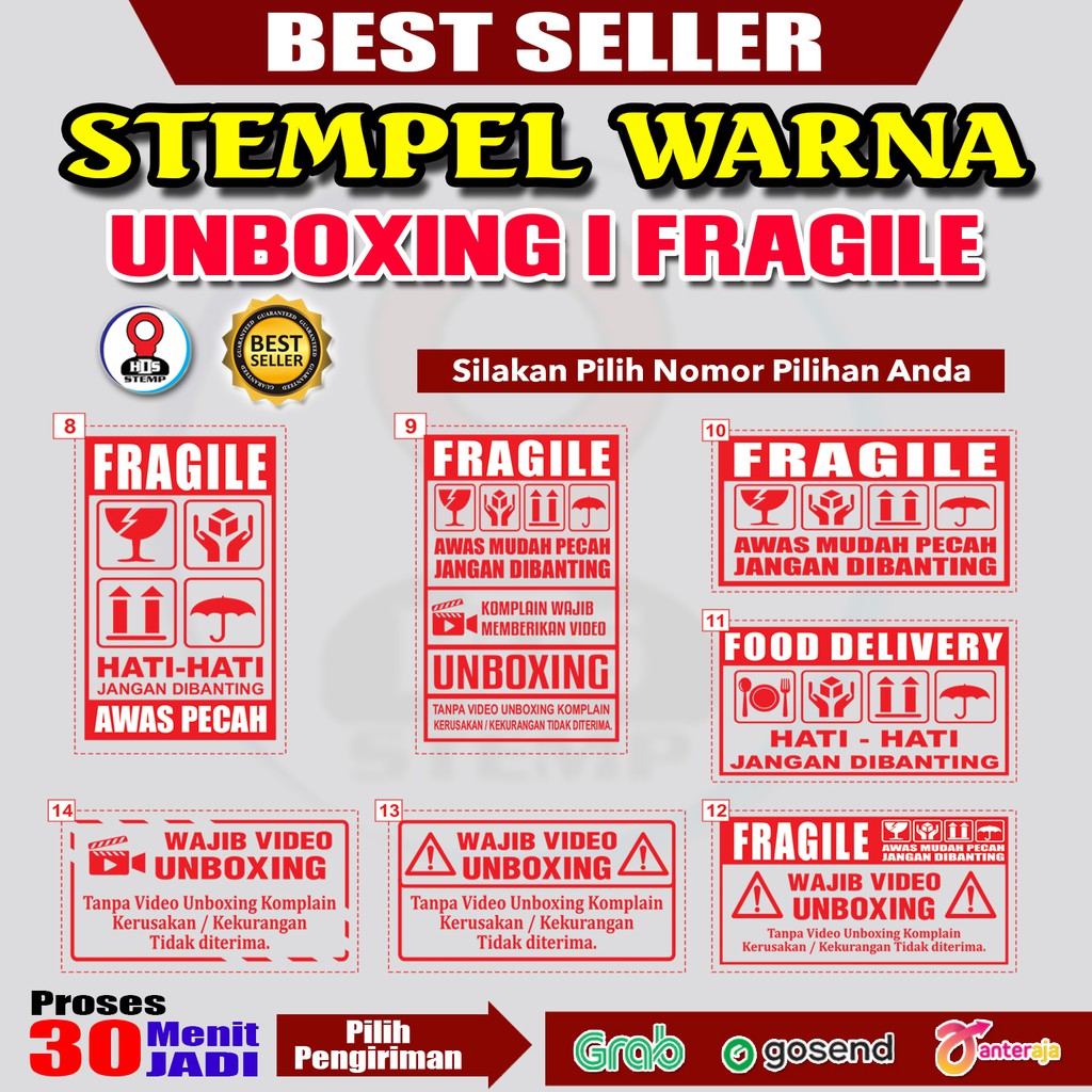 Jual Stempel Fragile cocok untuk paket Olshop | Shopee Indonesia