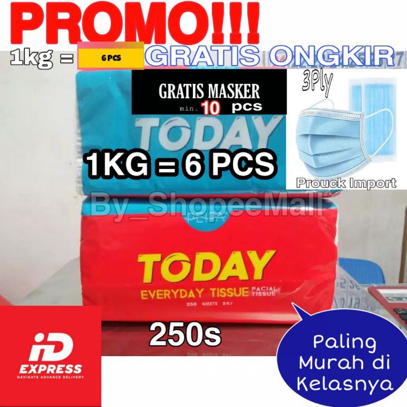 Jual Tisu TODAY 250 FACIAL sheet MURAH TERLARISS AcwMart Tissue paseo ...