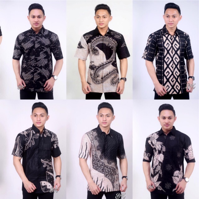 Jual BATIK PRIA LENGAN PENDEK HEM HITAM MANIS BATIK DUONG BATIK NAKULA BATIK PEKALONGAN KEMEJA ...