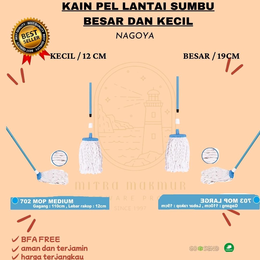 Jual Kain Pel Lantai Sumbu Small dan Large Nagoya 12 19 Cm Mop Floor ...