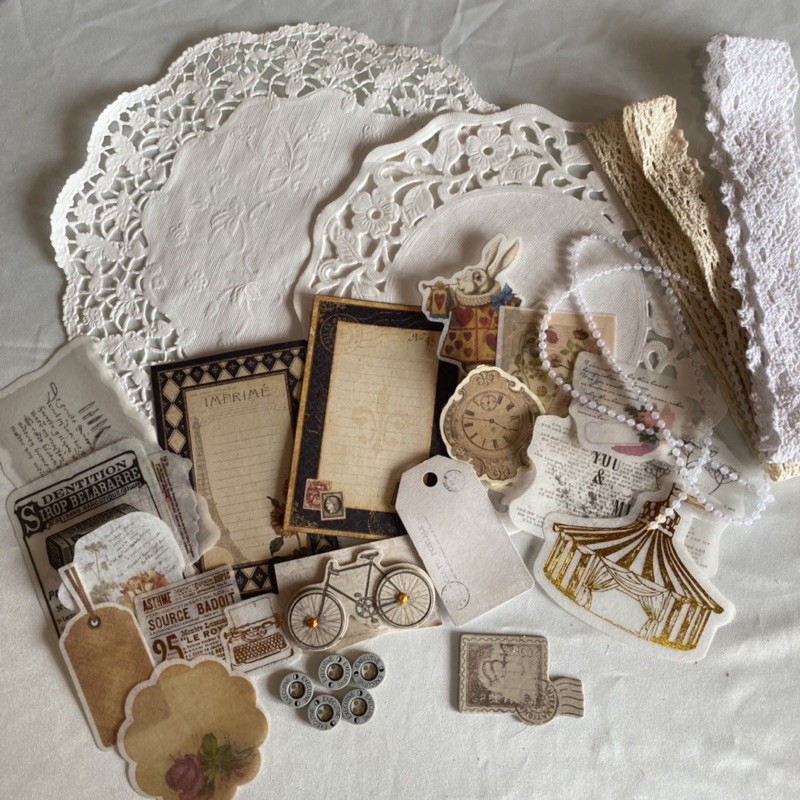 Jual Kertas Scrapbook Kit Kertas DIY Kertas Jurnal Journaling Vintage ...