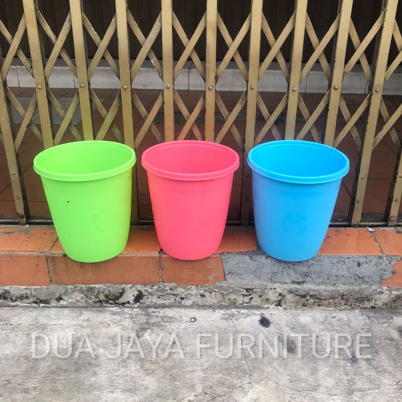 Jual Keranjang Sampah Pastel / Tempat Sampah Bulat Warna / Trash Bin ...