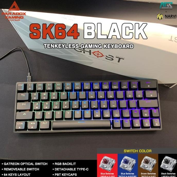 Jual Paradox Gaming SK64 BLACK 64% Optical Mechanical - Gaming Keyboard ...