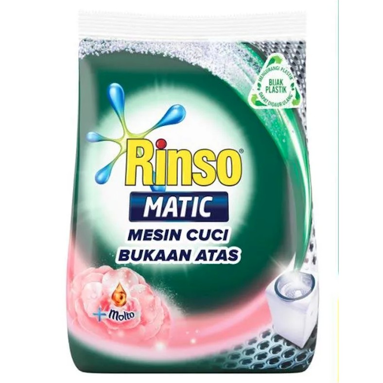 Jual Rinso Matic Deterjen Bubuk - BUKAAN DEPAN 900gr / BUKAAN ATAS ...