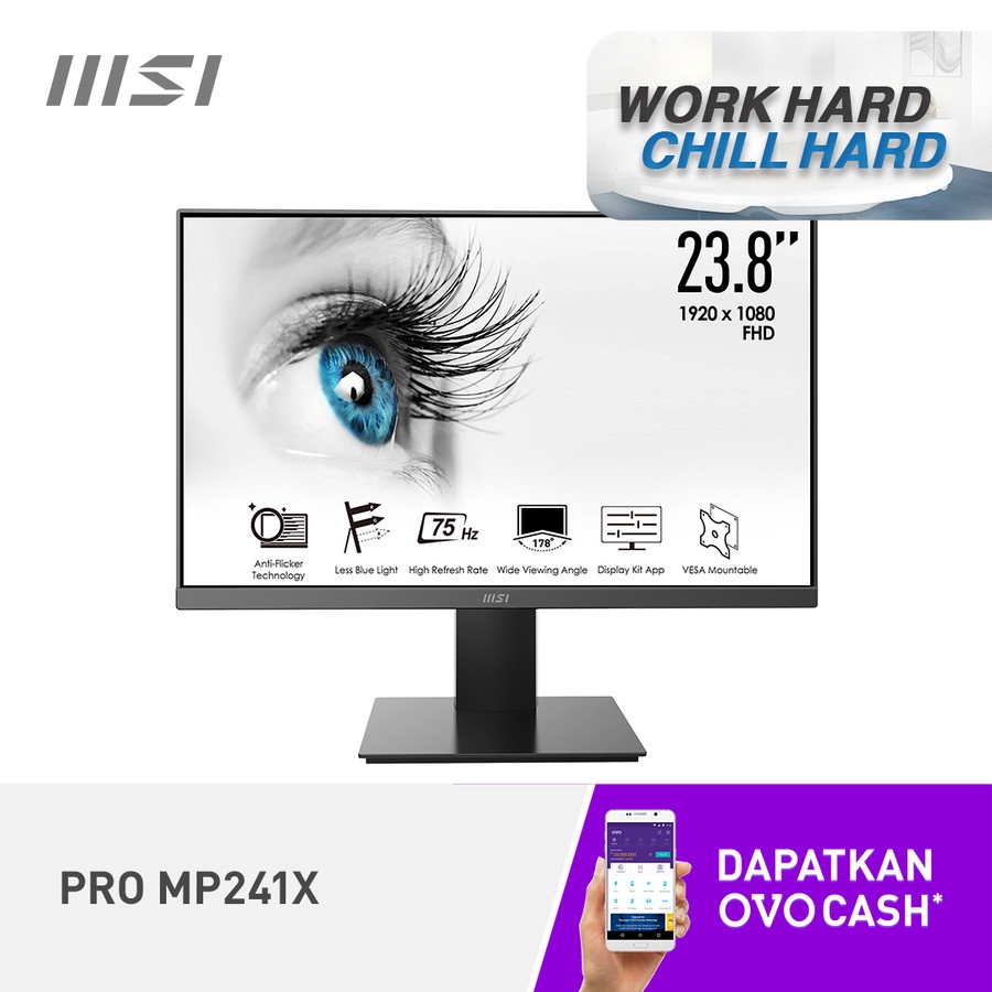 Jual MSI PRO MP241X 24 Inch Business Productivity Monitor - FHD VA 75Hz ...
