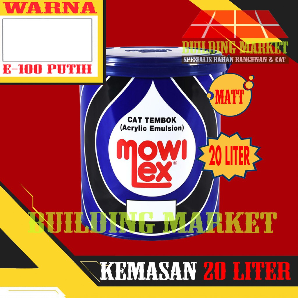 Jual CAT TAMAN PLAFON GRC CAT TEMBOK MOWILEX INTERIOR 20 LITER | Shopee ...