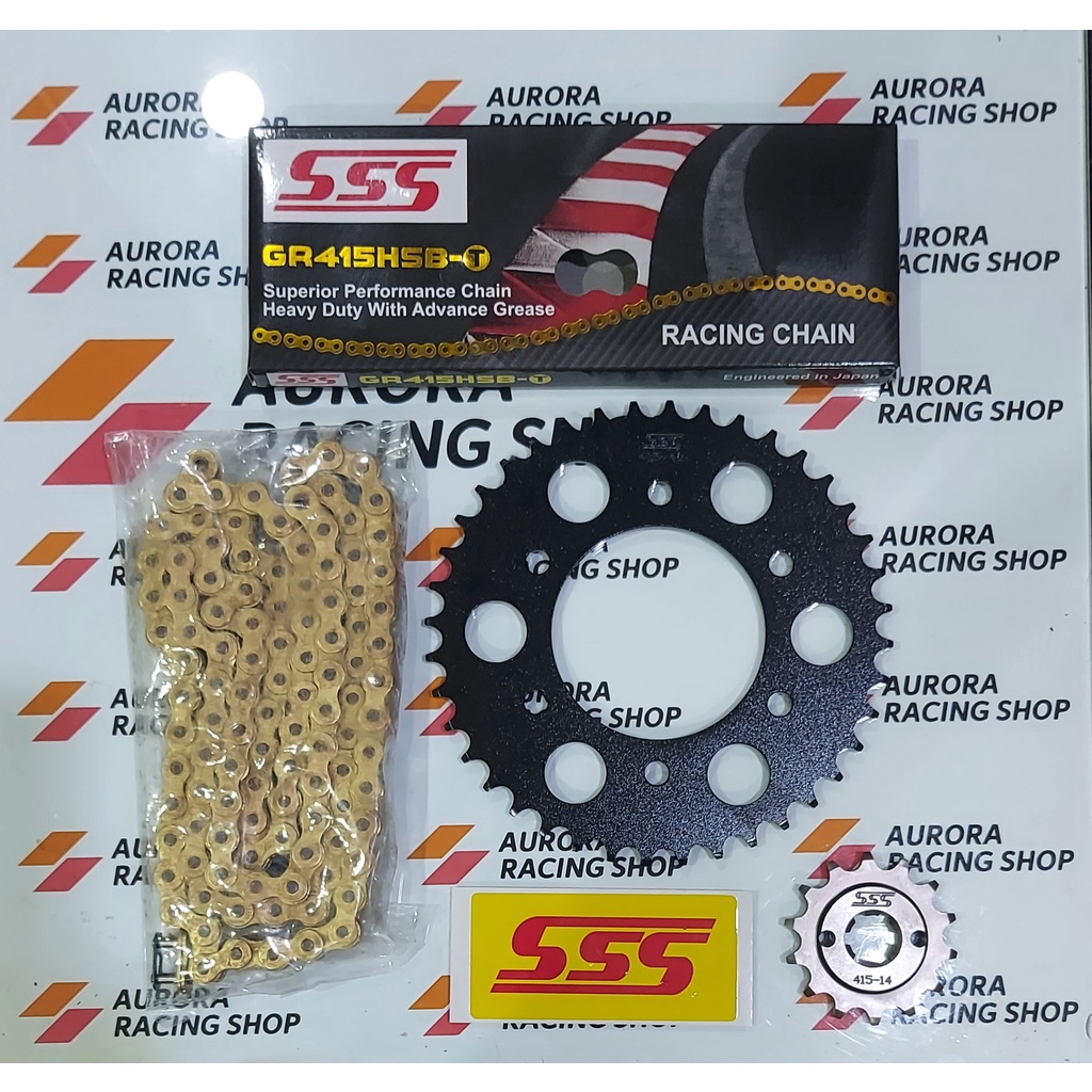 Jual GEAR SET SSS 415 BLACK VIXION OLD / NEW / NVL / NVA / MX KING 150 & RANTAI SSS 415 HSBT ...