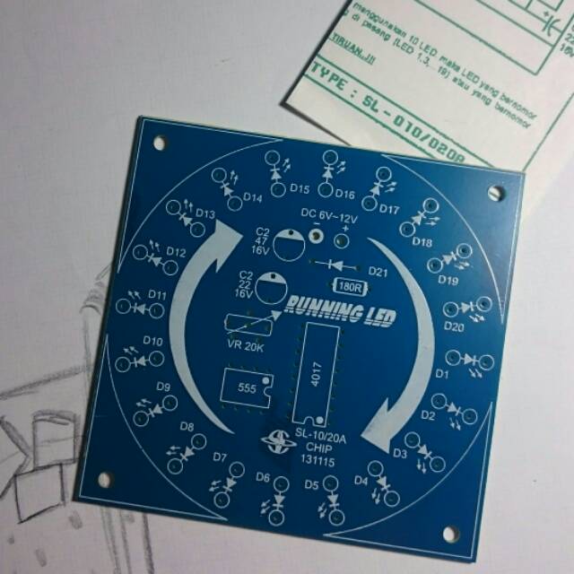 Jual PCB Rangkaian Running LED - LED Chaser Kedip - Rangkaian Praktek ... Jual PCB Rangkaian Running LED - LED Chaser Kedip - Rangkaian Praktek ...