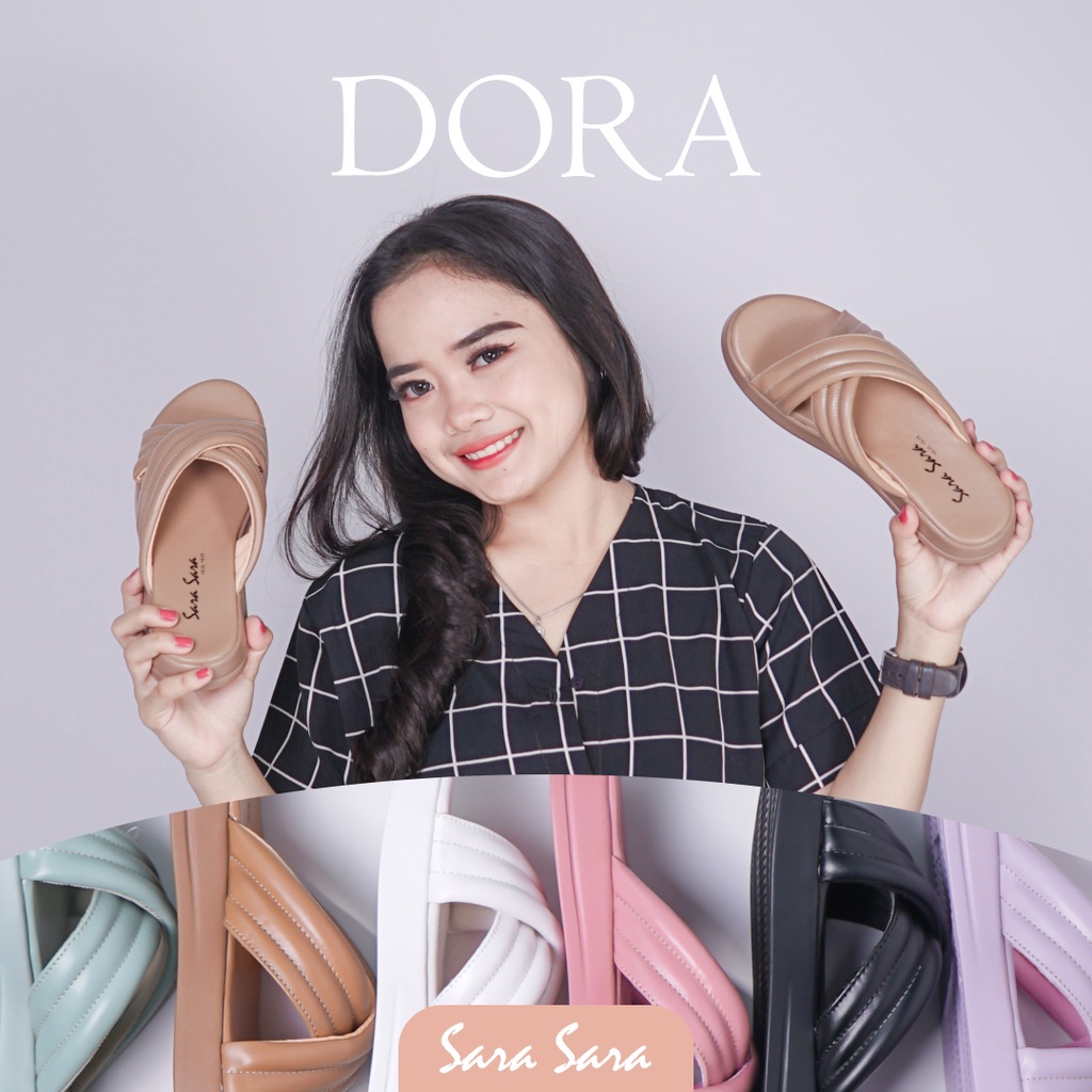 Jual Sara Sara DORA Sandal Tali Wanita Casual dua strap silang sendal ...