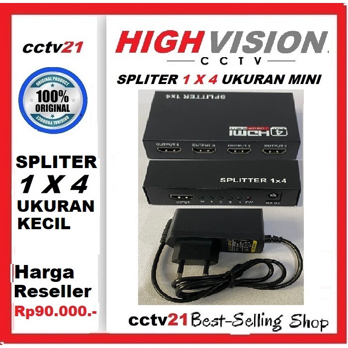 Jual HDMI Spliter 4 Port Ukuran Keciil 1 INPUT 4 OUTPUT SPLITER 4PORT ...