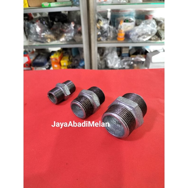 Jual DOUBLE NEPLE DRAT LUAR 1 1/4 INCH GALVANIS / FITING BESI DOBEL NEPEL | Shopee Indonesia