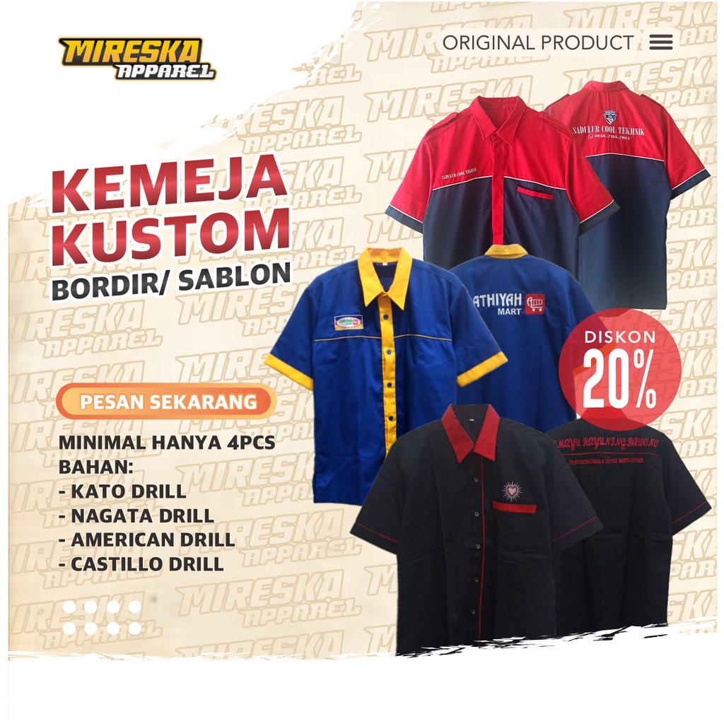 Jual Baju Kustom Bordir/ Sablon/ Printing / Seragam / PDH / PDL / Baju ...