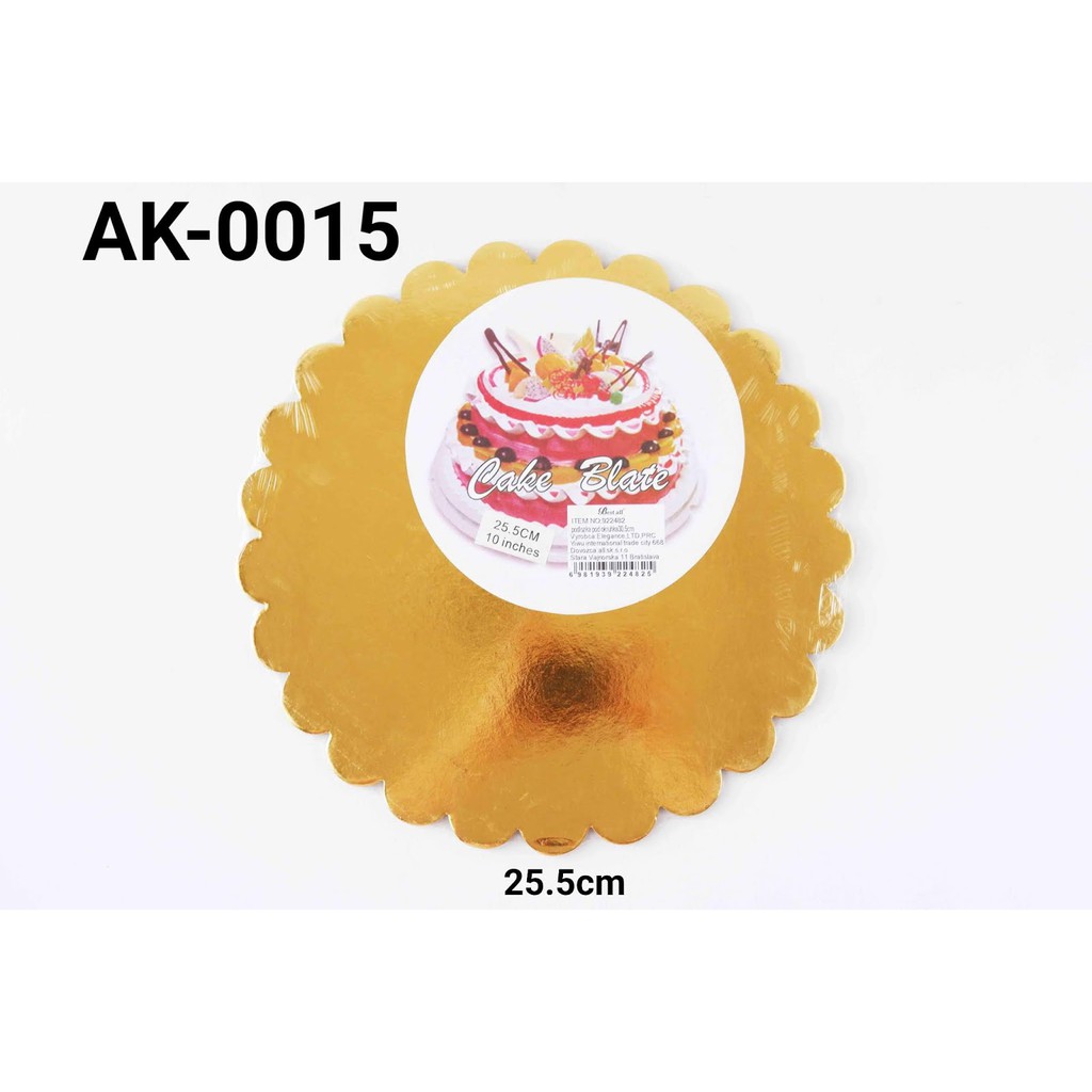 Jual AK-0015 Cake Board tatakan kue tart cake bulat bunga emas 25cm ...