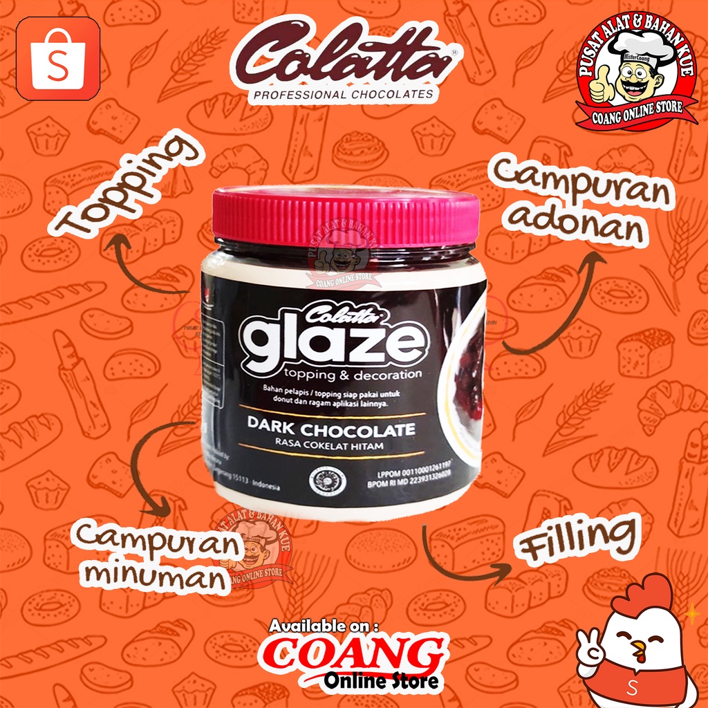 Jual COLATTA GLAZE COKLAT 250 GRAM - GLAZE KEMASAN TOPLES | Shopee ...