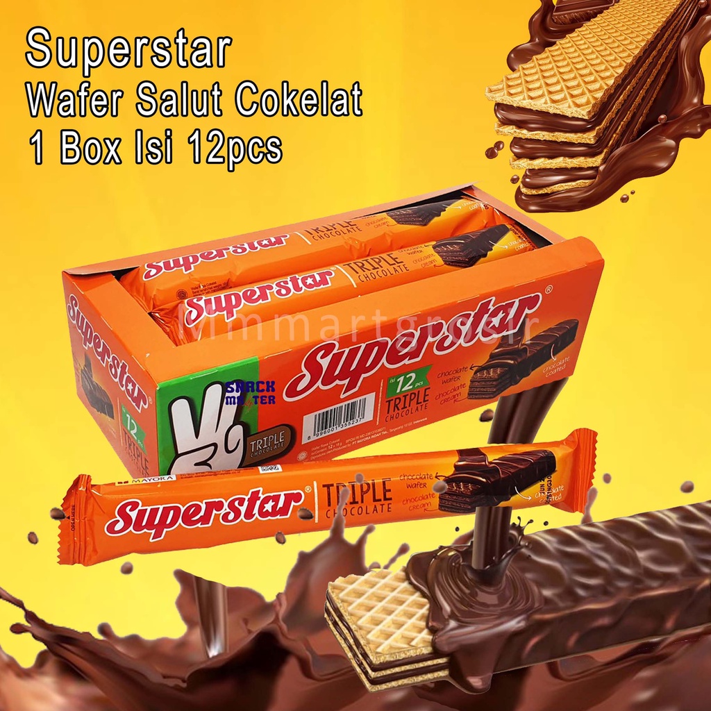 Jual Biscuit Super Star / Wafer Triple Chocolate / Biskuit Wafer Rasa ...