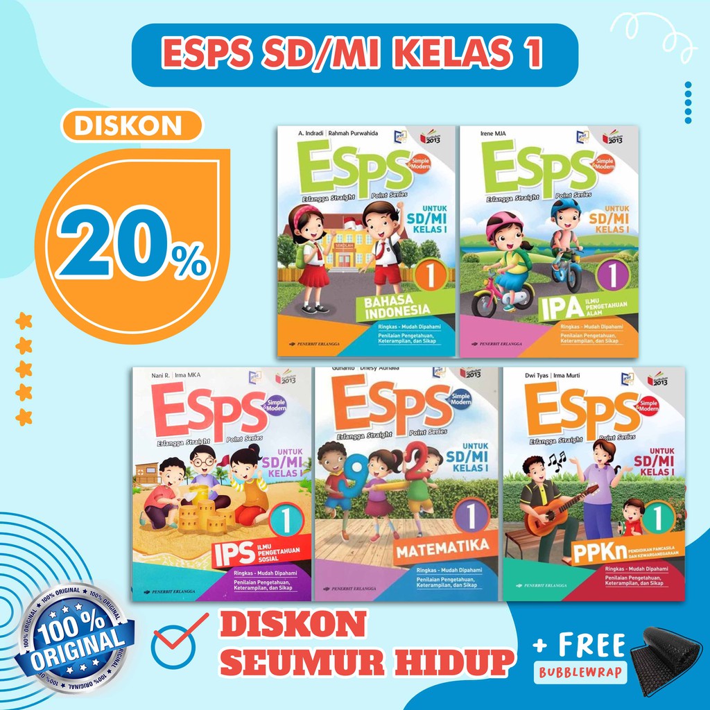 Jual SERI ESPS (ERLANGGA STRAIGHT POINT SERIES) SD/MI KELAS 1 / ESPS KELAS I BY ERLANGGA ...