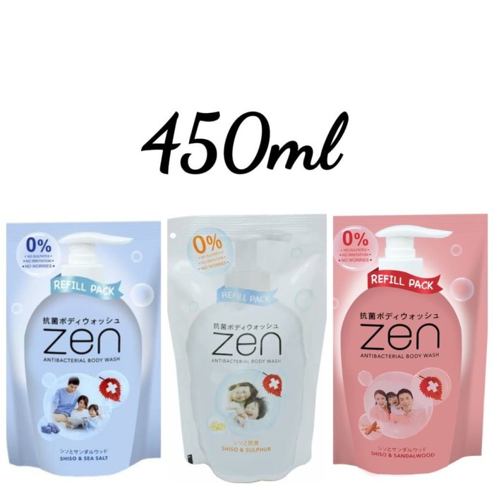 Jual Zen Antibacterial Body Wash Sabun Cair Refill 400ml / 450ml | Shopee Indonesia