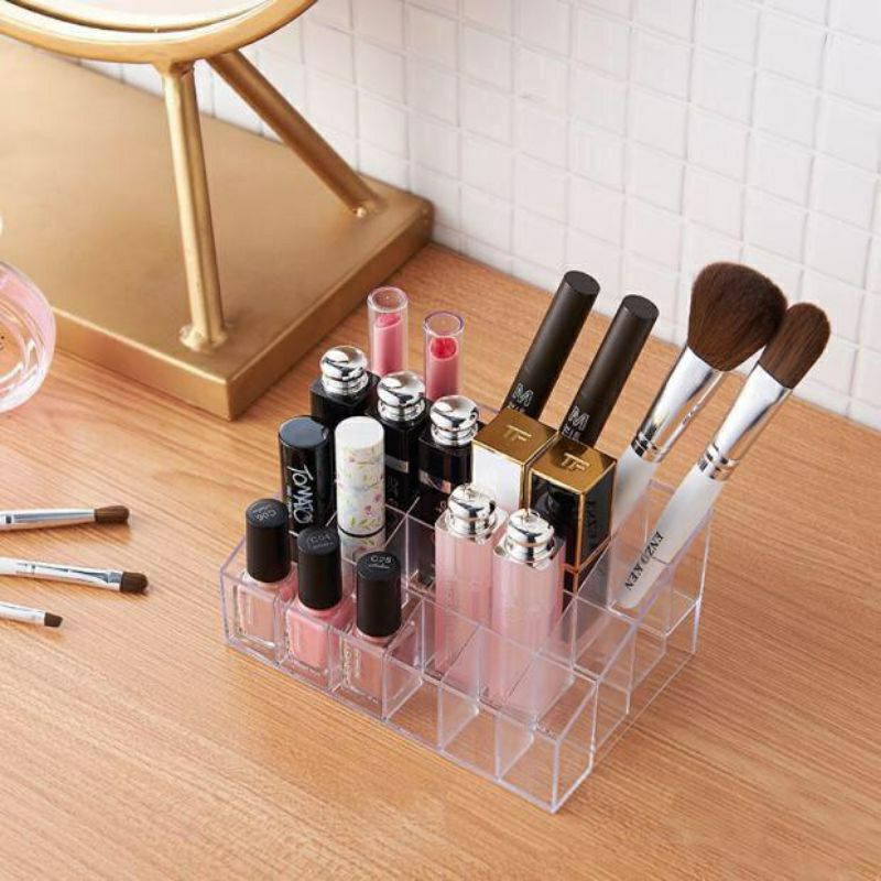 Jual Rak lipstik Akrilik 24 Slot/Rak lipstik Akrilik mini/Rak lipstik ...